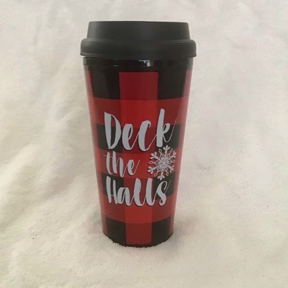 Dining | New Buffalo Check Lidded Travel Mug Deck The Hall | Poshmark